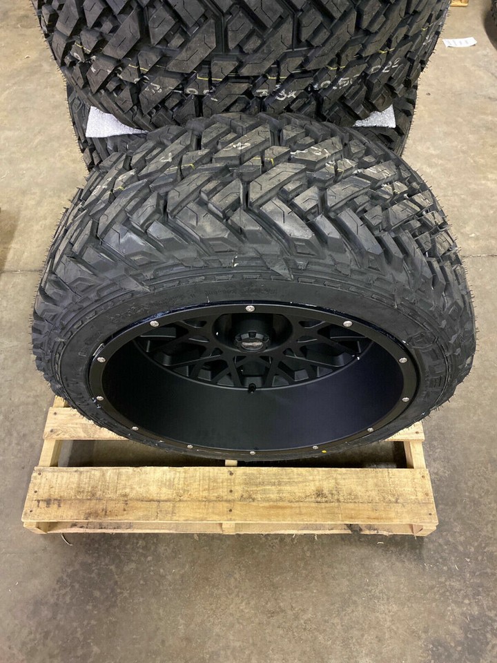 22x12 Vision Rocker Wheels 33" Fuel MT Tires Package 8x170 Ford Super ...