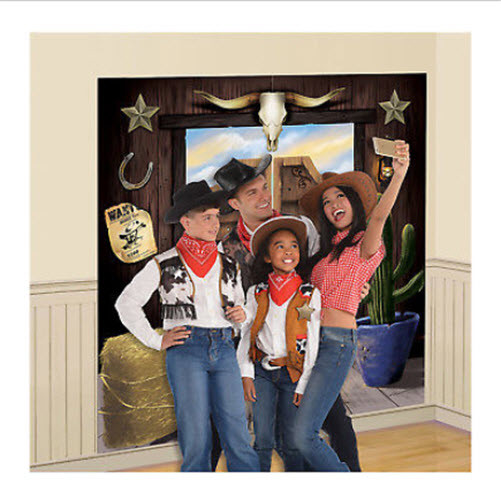 WESTERN TOWN Scene Setter wild west cowboy party wall BACKDROP 5 ...