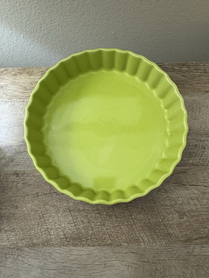 Flan Dish Tart Quiche Pie Ceramic Green Kitchen Laurie Gates 10” | eBay