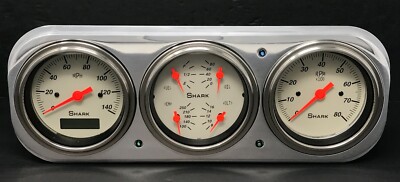 1937 1938 Chevy Car 3 Gauge Dash Panel Quad Style Set Programmable ...