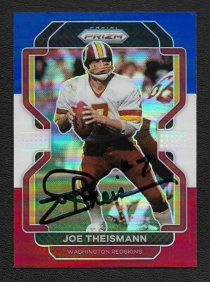 Joe Theismann Signed Autograph 2021 Panini Prizm Red White Blue ...