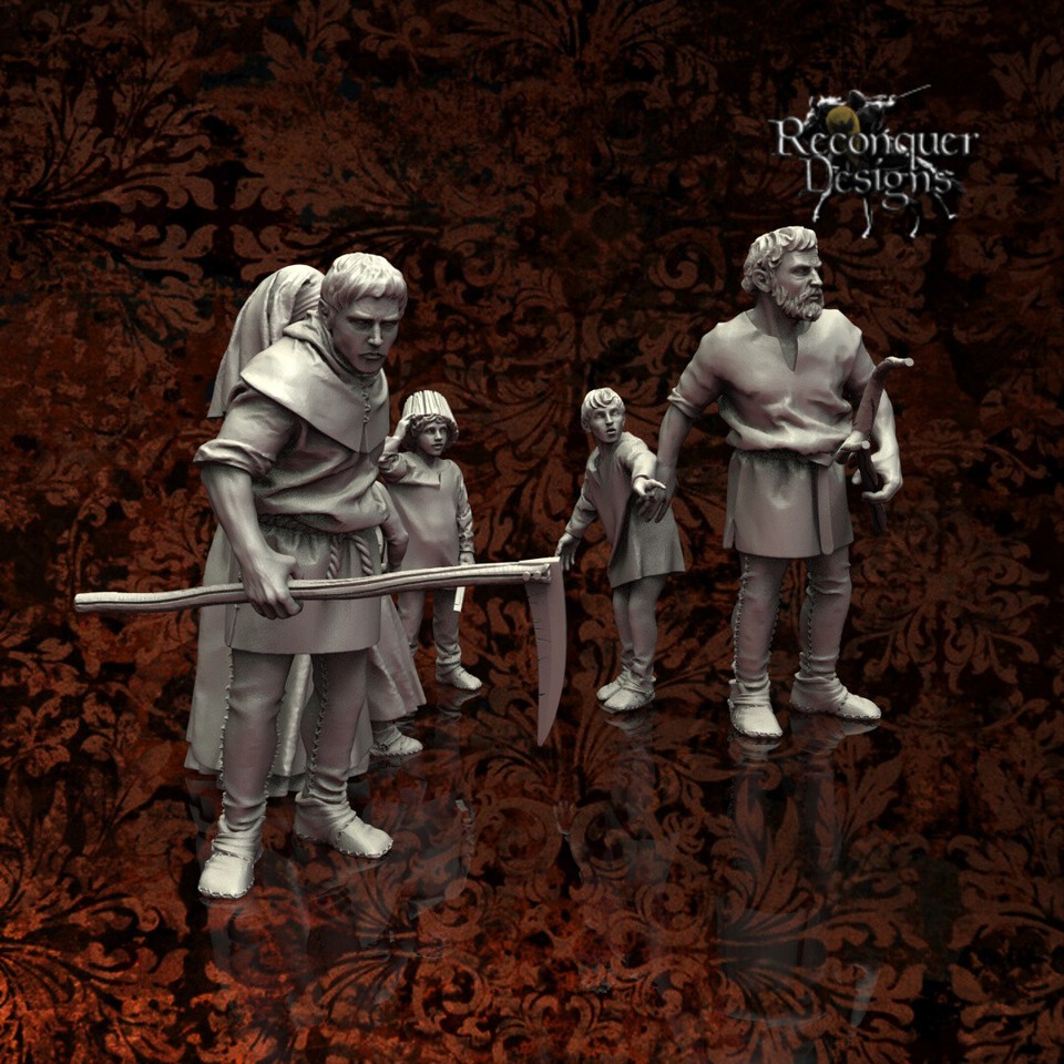 Reconquer Designs Miniatures Medieval Concerned Family Civilian NPCs ...