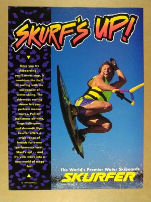 1991 Skurfer Water Ski Boards 'Skurf's Up!' vintage print Ad | eBay