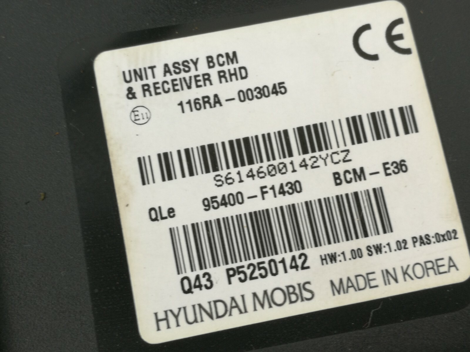 Kia Sportage Body Control BCM Convenience Comfort Receiver Module 95400 ...