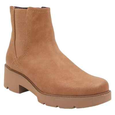 Naturalizer Cade Womens Lug Sole Ankle Bootie Chestnut Faux Leather ...