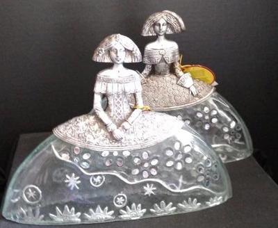 Giovanni Collection Spanish Princess Pair 2 Glass Metal Figurines ...