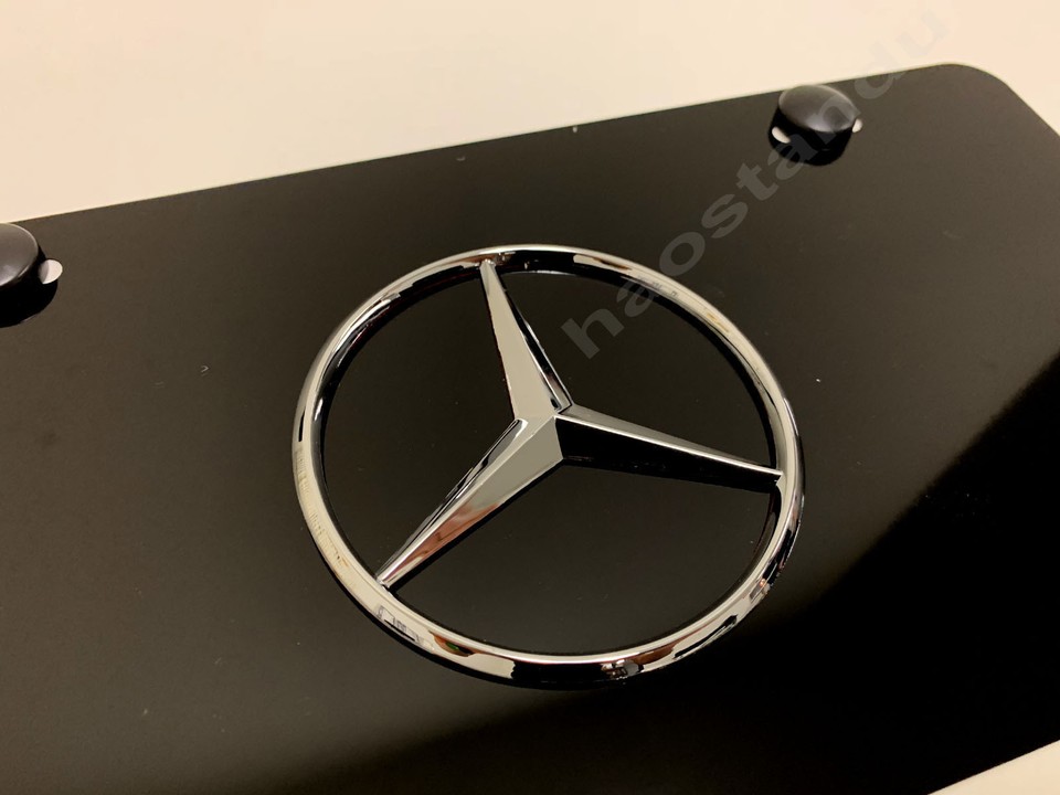 1x 3D "MBLOGO" emblem Aluminum BLACK Color Front Plate RUST FREE | eBay