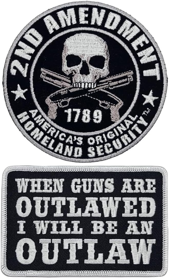 2nd Amendment NRA Homeland Security Will Be an Outlaw PATCH -2PC iron 4.0 inch | eBay