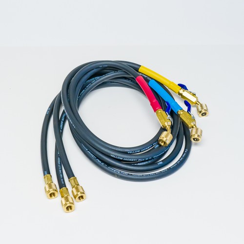 Yellow Jacket 29806 Black Charging Hoses RYB 72" Seal Right Ball Valve ...