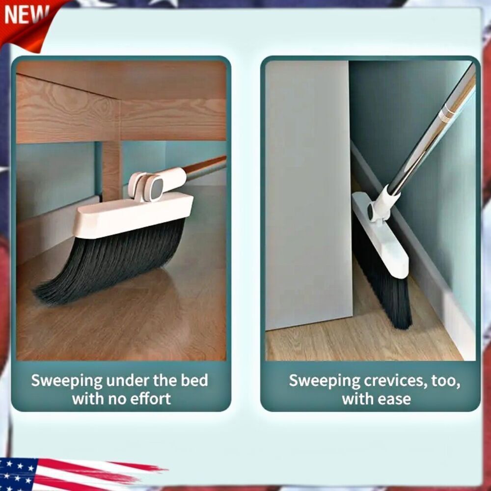 3PCS Long Handled Dustpan And Brush Set with Floor Squeege Broom ...