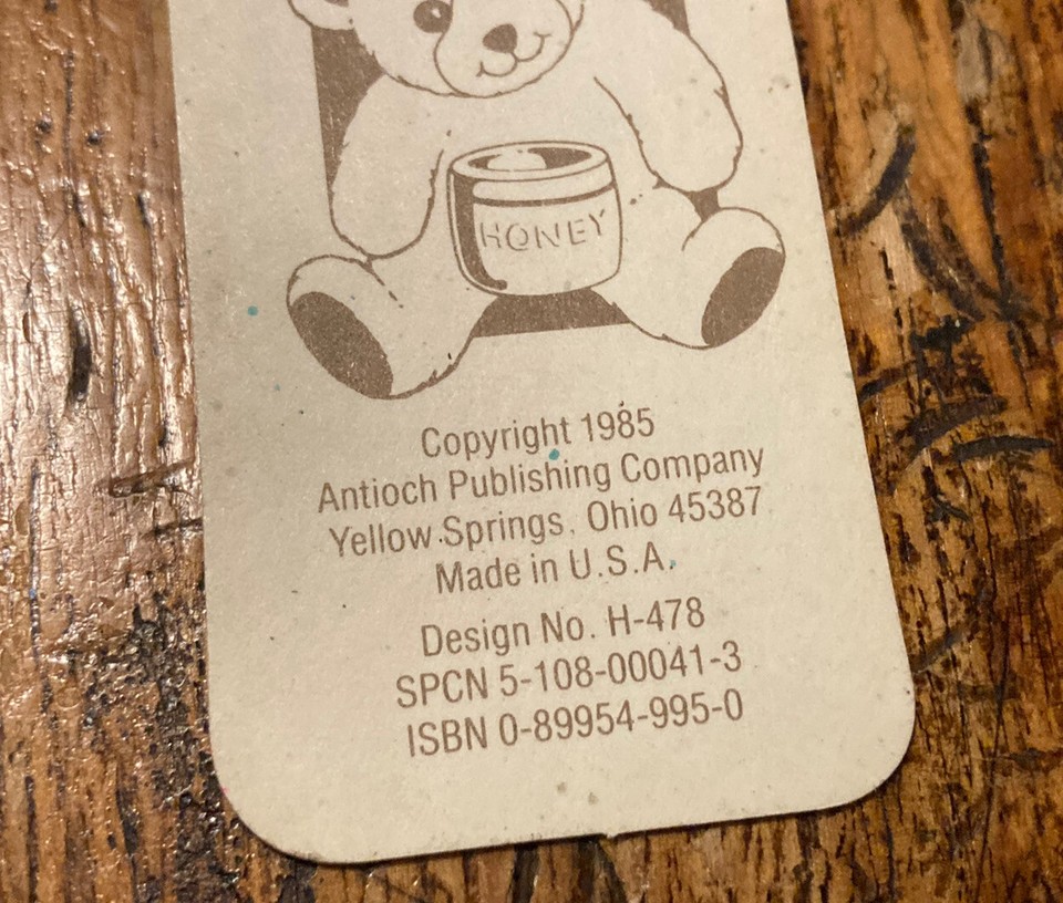 Vtg 1985 "Don't Forget That I Love You" TEDDY BEAR Cute Antioch ...