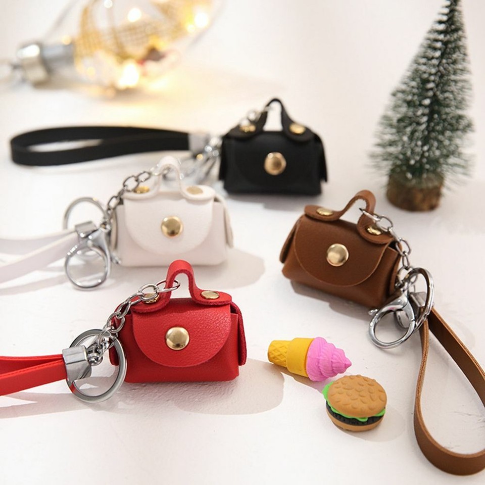 Mini Bag Keychain Creative Keyring Headphone Bag Women Car Purse ...