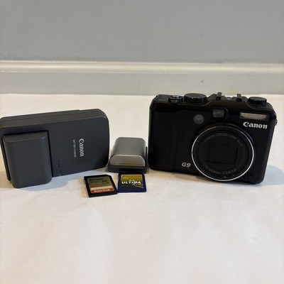Canon PowerShot G9 12.1MP Digital Camera - Black Tested, 2 batteries ...