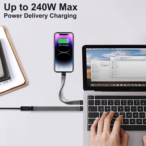 YoungSelly 2Pack Female to Male 0.4Ft USB C Flex Extension Adapter ...