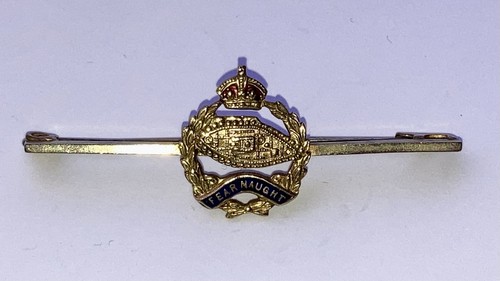 WW1 royal Tank Corps Gilt Sweetheart Badge 57mm Long Blue Red Enamel ...