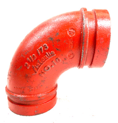 Victaulic Style 10 2-1/2" 90-Degree Elbow Fitting fits Grooved End IPS ...