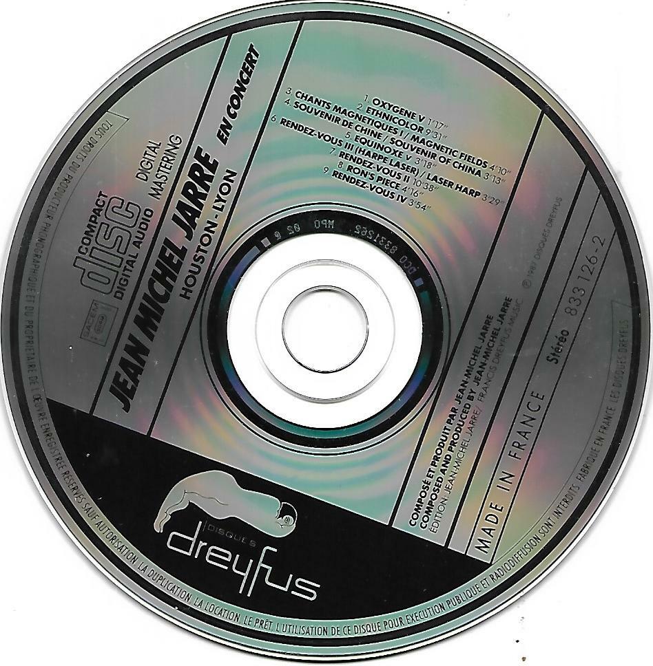 CD 16 TITRES JEAN MICHEL JARRE EN CONCERT HOUSTON LYON 1987 Disques ...