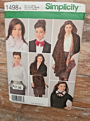 Simplicity Sewing Pattern 1498 Accessories Stole Peplum Belt Dickie ...