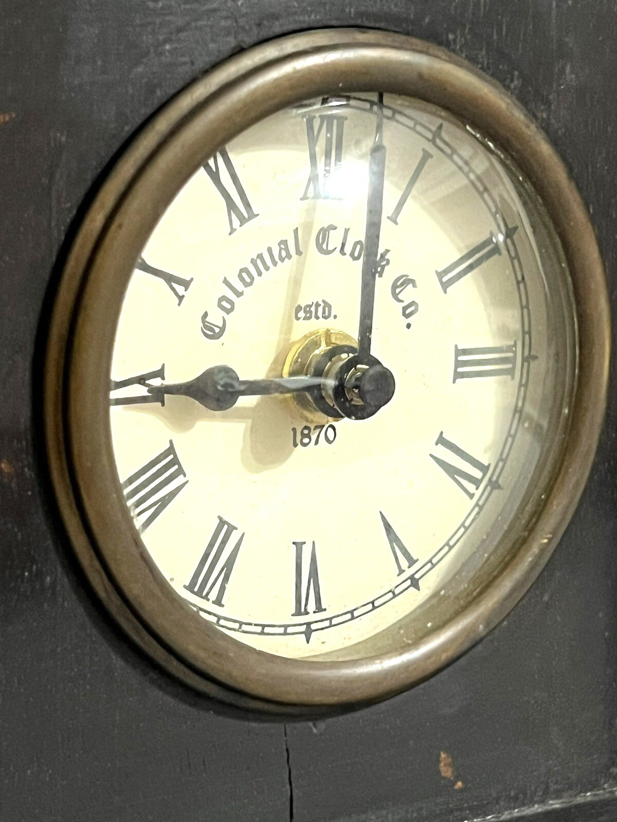 Colonial Clock Co. Rustic Wooden Antique Style Bubble Glass Mantle ...