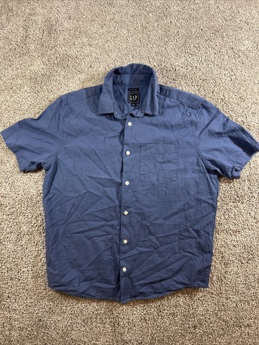 GAP Button Down Shirt Men's Size Small Blue Short Sleeve Slim Fit | eBay