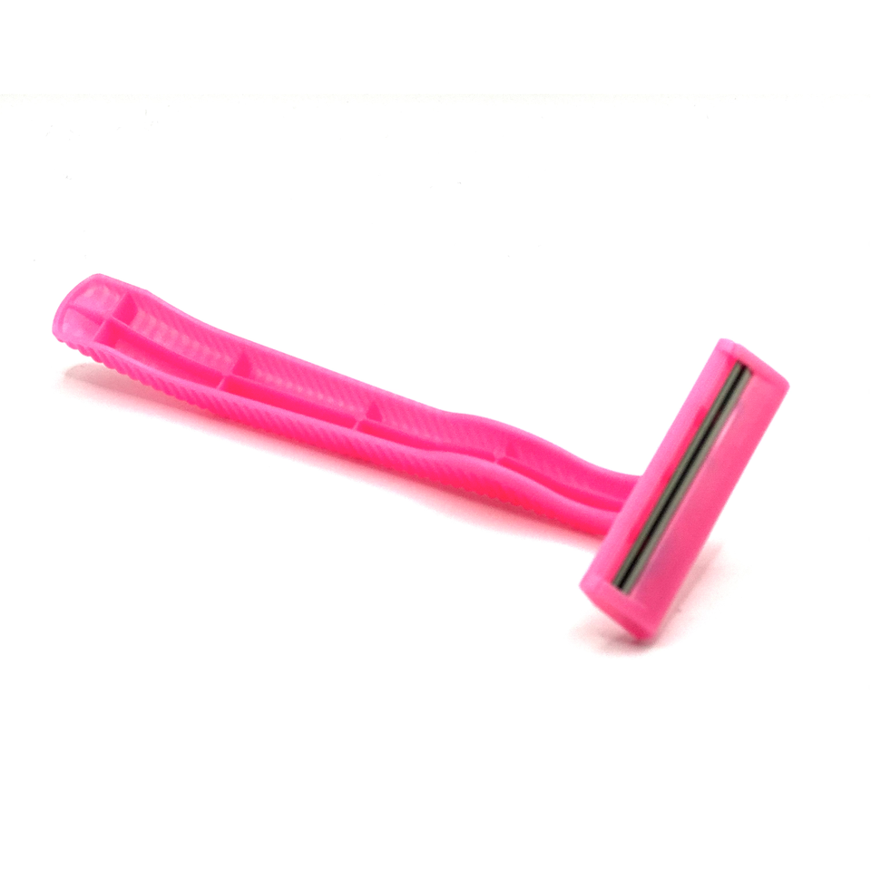 100 Low-Cost Twin Blade Pink Disposable Razors in Bulk - Professional ...