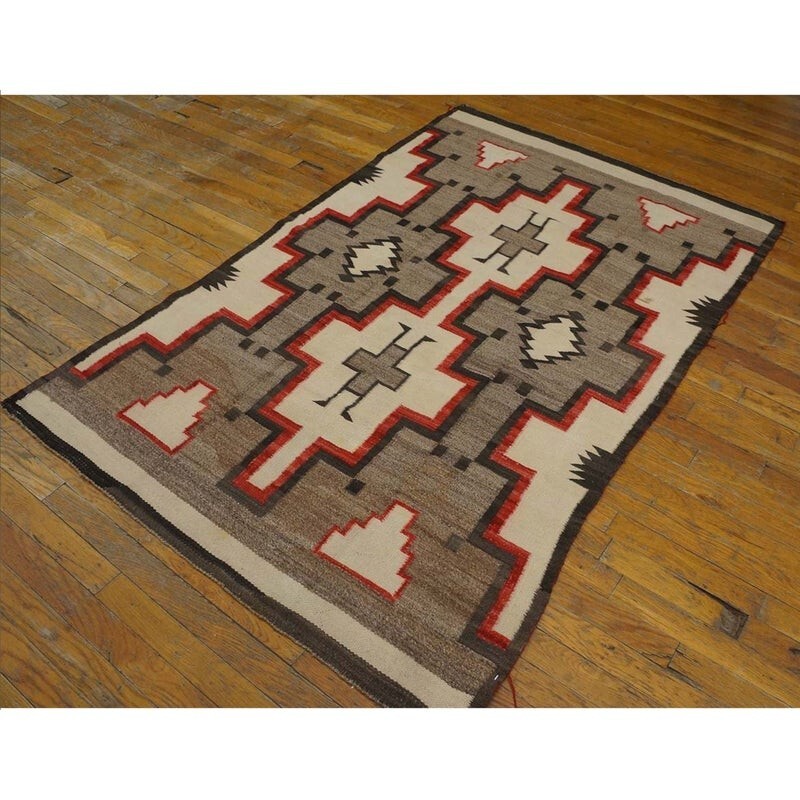Southwestern Navajo Kilim Wool Rug Handwoven Native American Aztec Wool ...