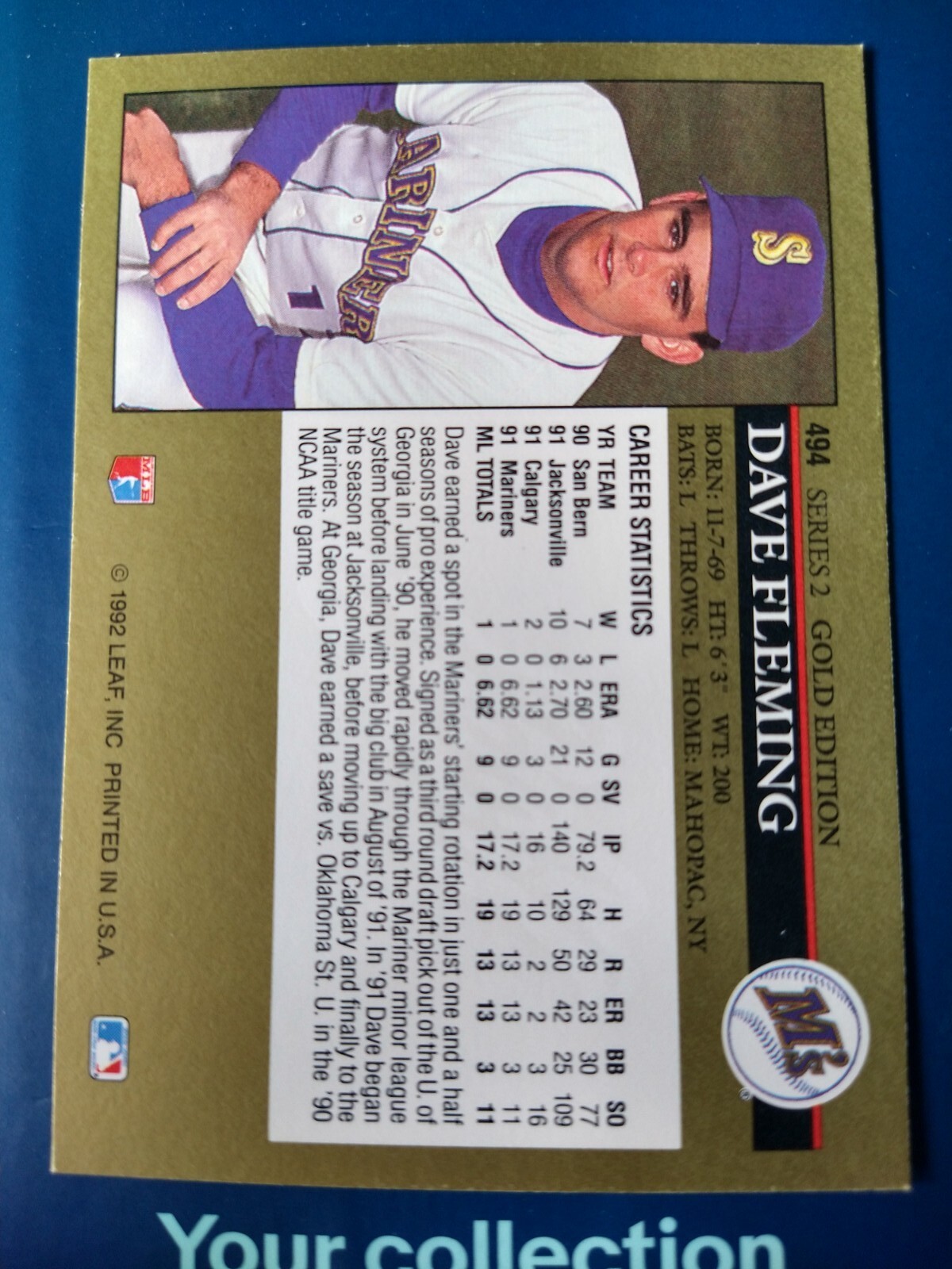 1992 Leaf - Gold #494 Dave Fleming for sale online | eBay