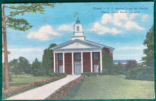 Linen Postcard North Carolina Cherry Point US Marine Corps Station ...