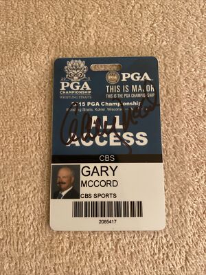 Gary McCord Signed Press Pass 2015 PGA Championship Auto Autograph CBS ...