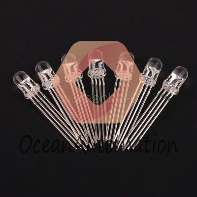 20Pcs NEW 5mm 4pin RGB Tri-Color Common Anode LED light Red Green Blue ...