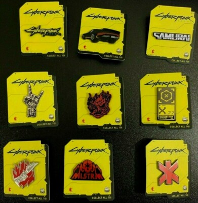 Cyberpunk 2077 Complete Set of 9 Enamel Pins enamel blind box NEW CD ...