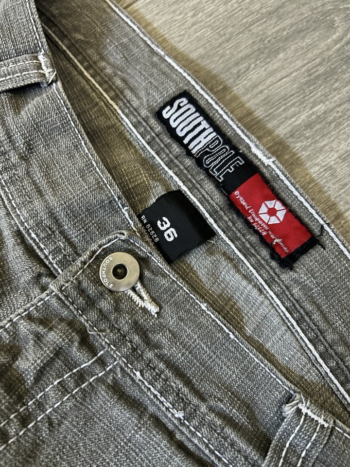 Crazy Baggy Wide Leg Y2K Grunge Grey Southpole Black Tab 2000s Vintage ...