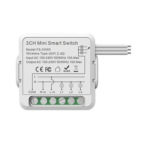 Module Relais Wi-Fi 3 / 4 Canaux, AC100-240V, Compatible avec Home ...