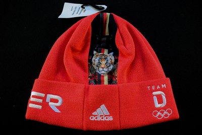 Adidas Deutschland Beanie Mütze Winter DOSB Olympia Tiger Germany Team ...