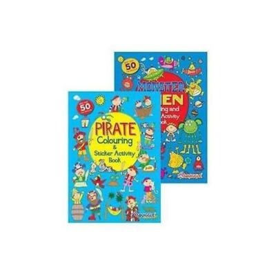Squiggle My Fun Colouring and Sticker Activity Book Pirates & Monsters ...