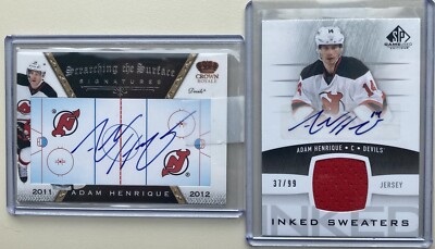 2 Adam Henrique New Jersey Devils Autograph Auto Jersey Cards | eBay