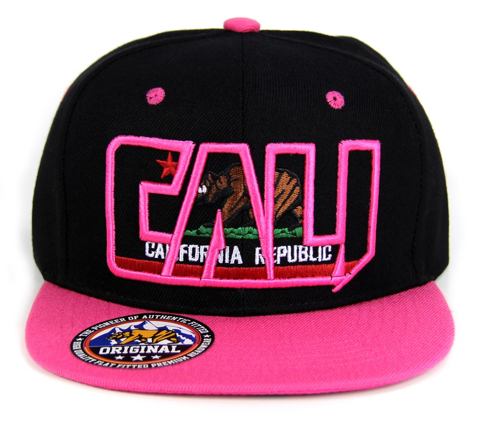California Republic Hat Cap CALI Classic Bear Snapback Flat Bill ...