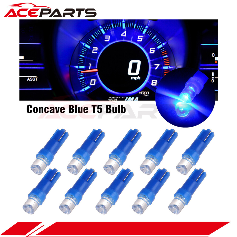 10x BLUE T5 INSTRUMENT CLUSTER PANEL GAUGE DASH LED BULB LIGHT 17 57 37 ...