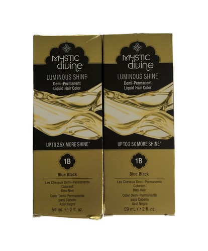 2 Mystic Divine 1b Luminous Shine Demi-permanent Hair Color Blue Black ...
