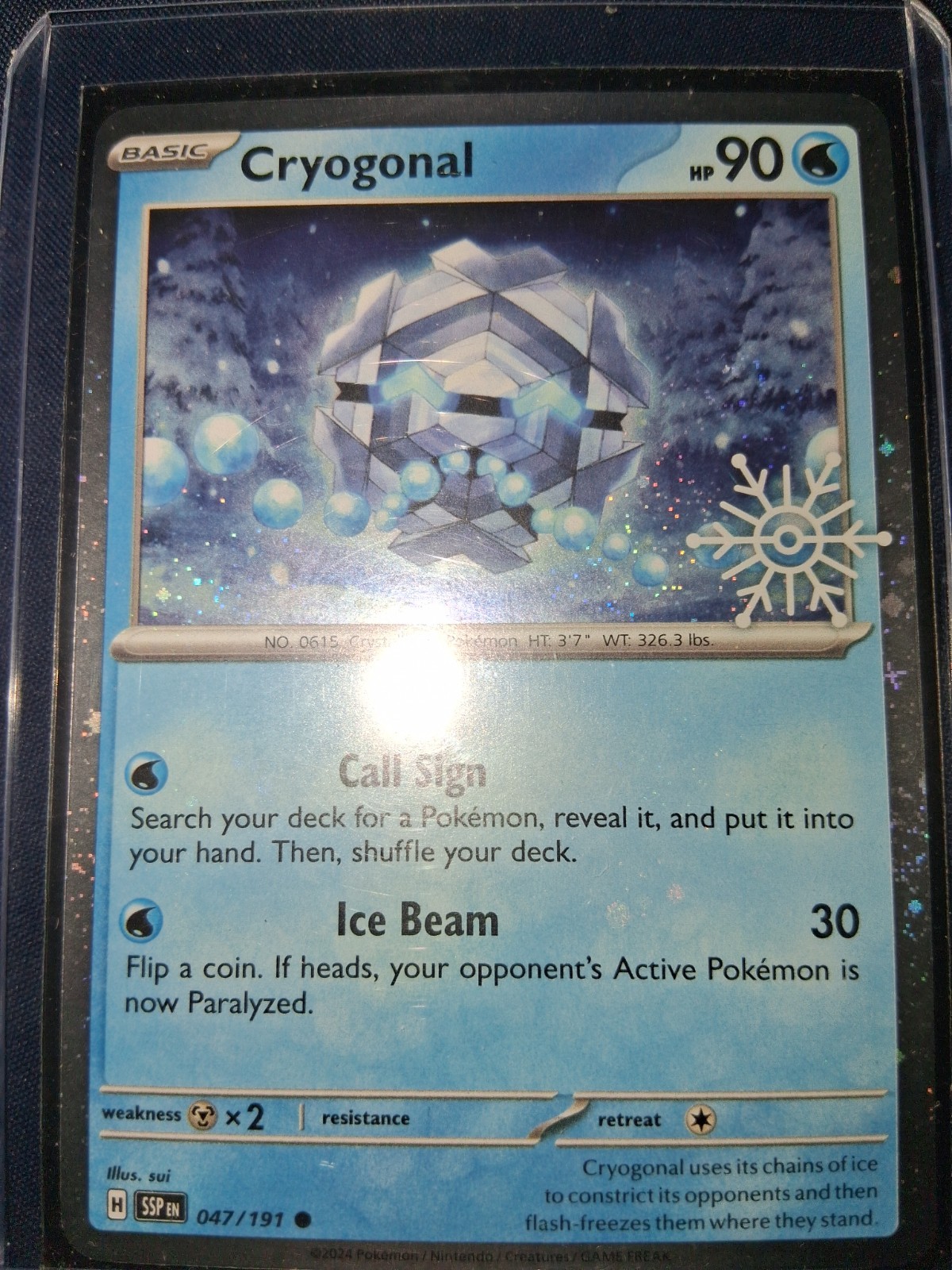 Cryogonal 047/191 Pokemon Holiday Calendar 2025 Festive Stamp Snowflake ...