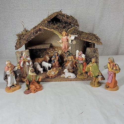 Fontanini Nativity Creche 5" Scale 15 Figures Stable Original Box Holy ...