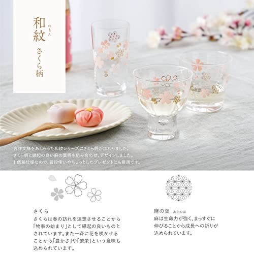 Toyo Sasaki Glass 07600-J423 Cold Sake Glass Japanese Crest Sakura ...
