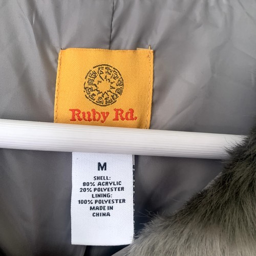 Ruby Rd Faux Fur Vest Size M Gray Fuzzy Outerwear Modest Neutral Contemporary | eBay