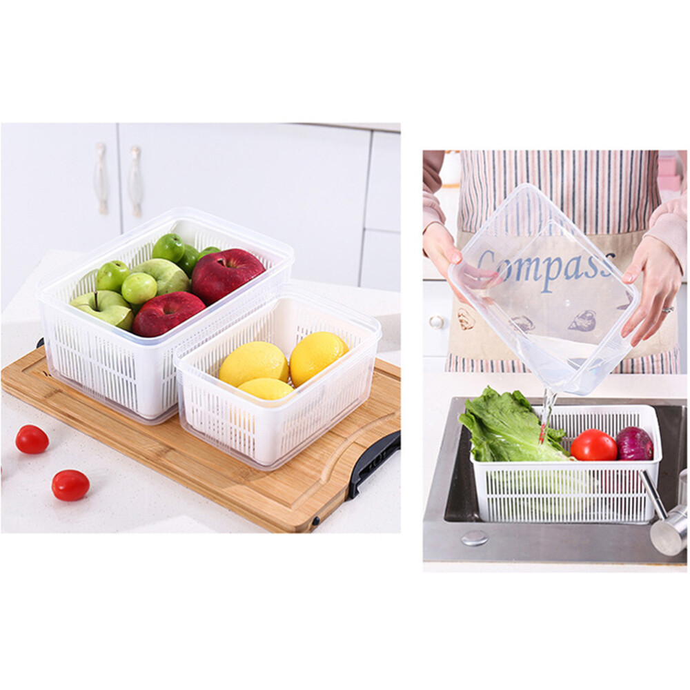 Salad Crisper Kitchen Storage Box Fridge Storage Boxes Fruit Fresh Box ...