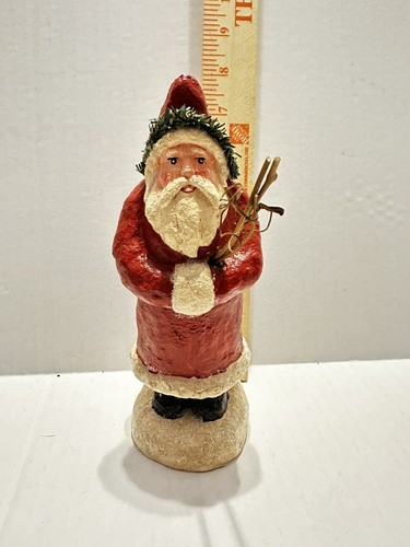 Vintage Paper Mache Santa 7” Holding Branches Christmas | eBay
