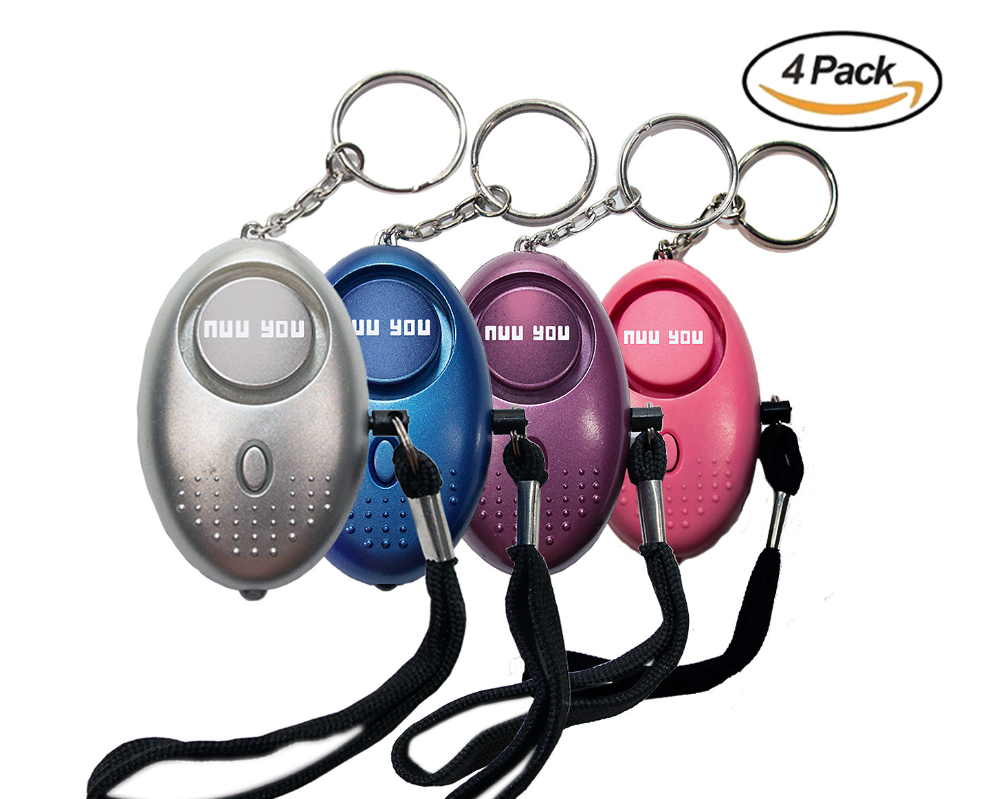 Personal Alarm keychain for WOMEN/KIDS siren 140 DB LOUD & LED light (4 ...