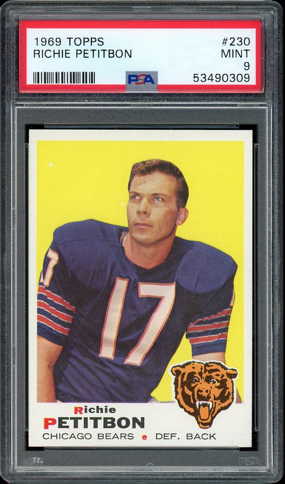 1969 Topps Football #230 Richie Petitbon PSA 9 | eBay