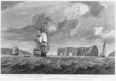 Pierced Island,Gulf of Saint Lawrence,Gaspee Bay Vue de I'Isle Percee ...