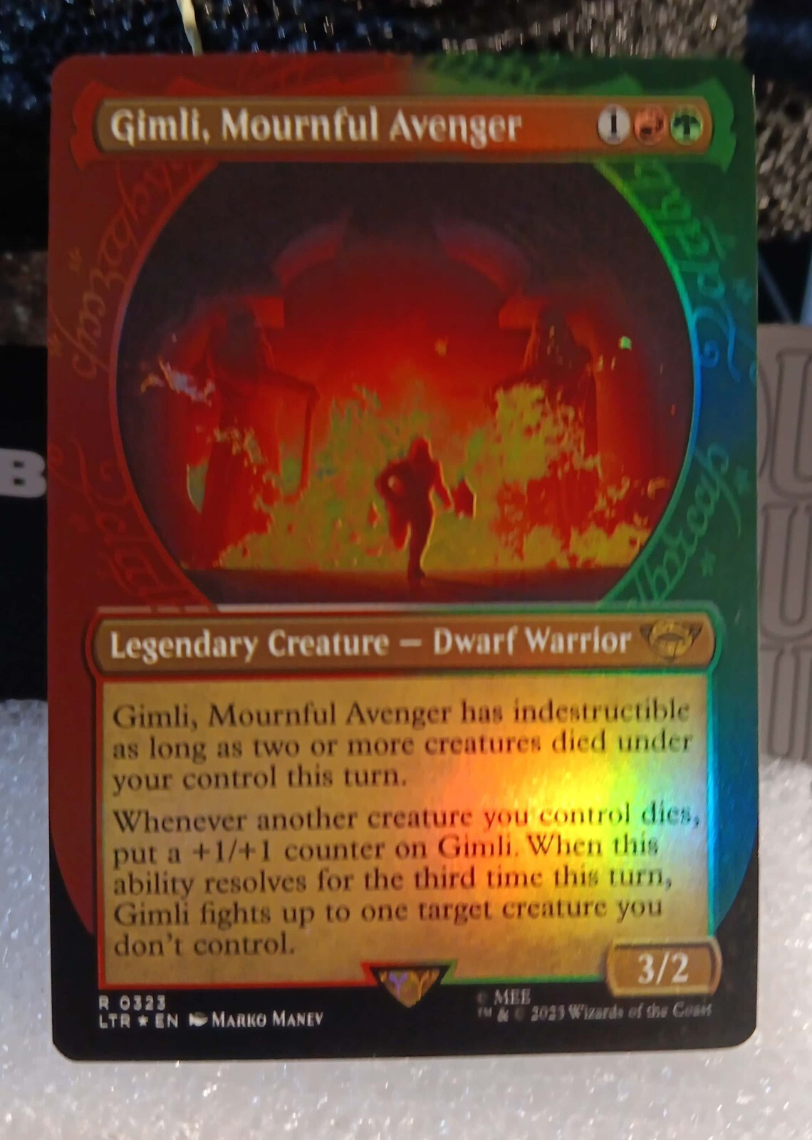 MTG Gimli, Mournful Avenger 323 Borderless Foil Lord of the Rings MTG ...
