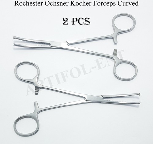 Rochester Ochsner Forceps 1x2 Teeth Curved Kocher Artery Clamp 2 Pcs | eBay